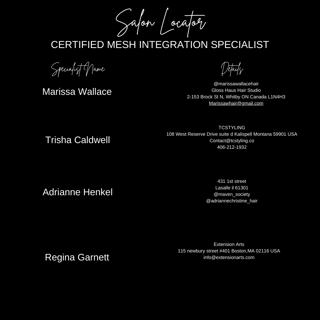 Salon Locator- Mesh Integration Specialists – Jaclyn Moss Hair